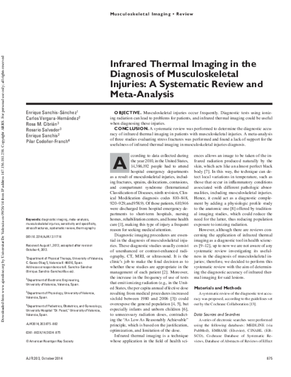 (PDF) Infrared Thermal Imaging in the Diagnosis of Musculoskeletal ...