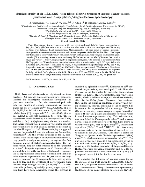 (PDF) Electric transport across Sr_{1−x}La_{x}CuO_{2}/Au/Nb planar ...