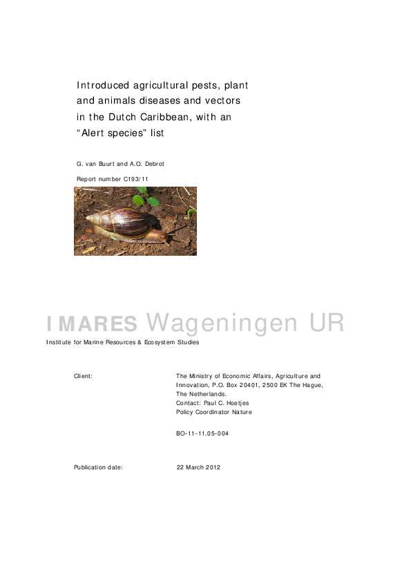(PDF) Introduced agricultural pests, plant and animals diseases and ...