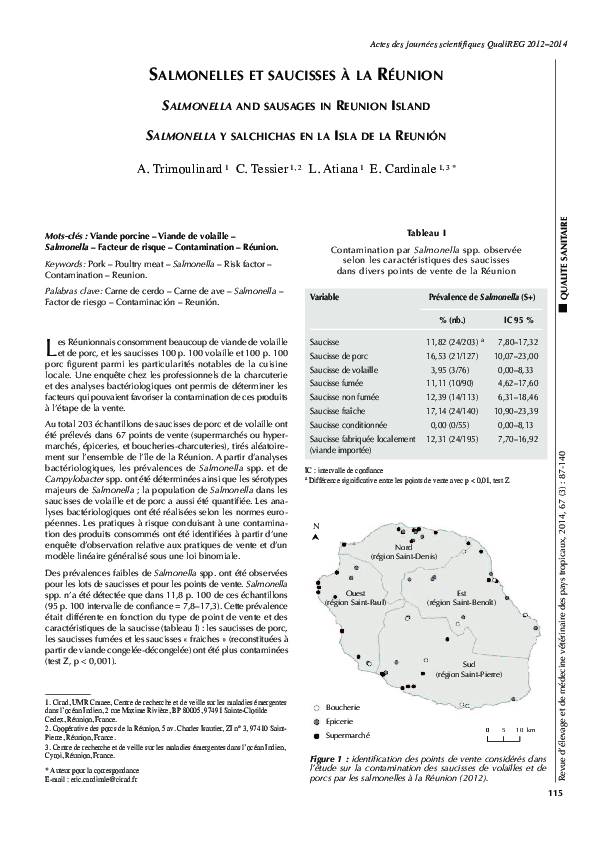 (PDF) Salmonelles et saucisses à la Réunion | Eric Cardinale - Academia.edu