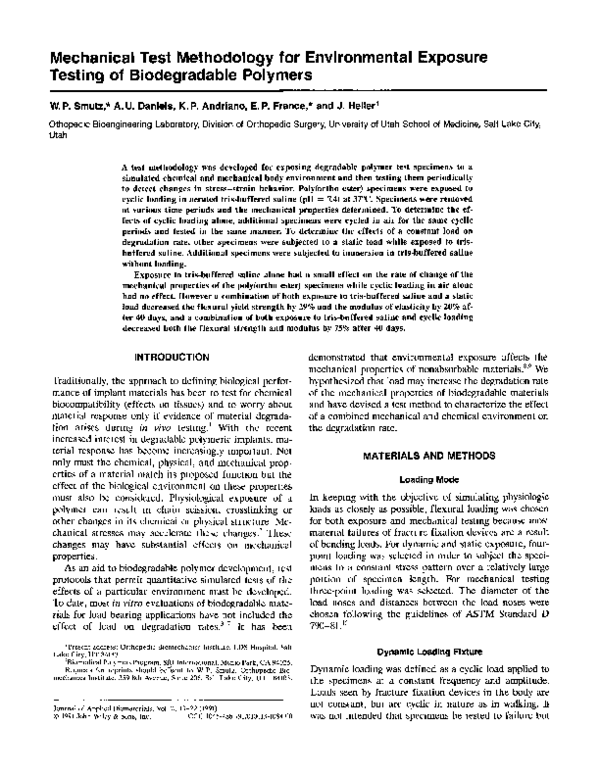 (PDF) Mechanical test methodology for environmental exposure testing of ...