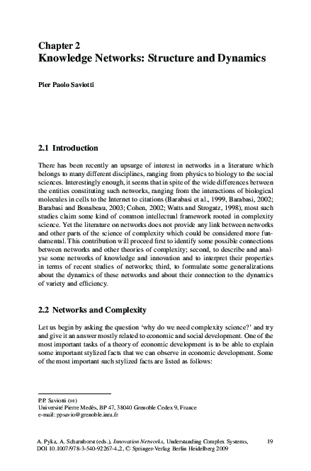(PDF) Knowledge Networks: Structure and Dynamics