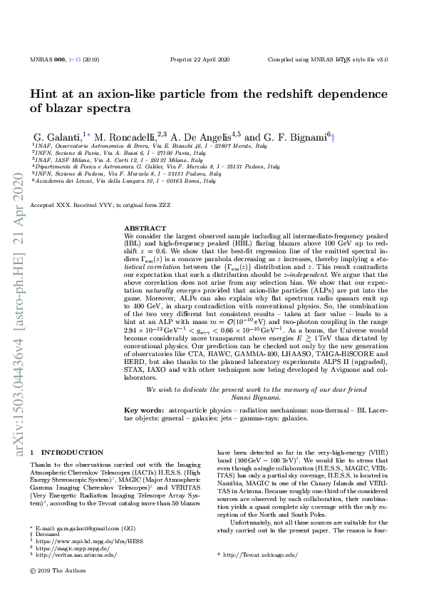 (PDF) Axion-like particles explain the unphysical redshift-dependence ...