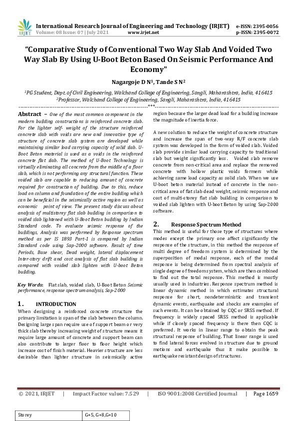(PDF) IRJET- "Comparative Study of Conventional Two Way Slab And Voided ...