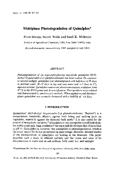 (PDF) Multiphase photodegradation of quinalphos