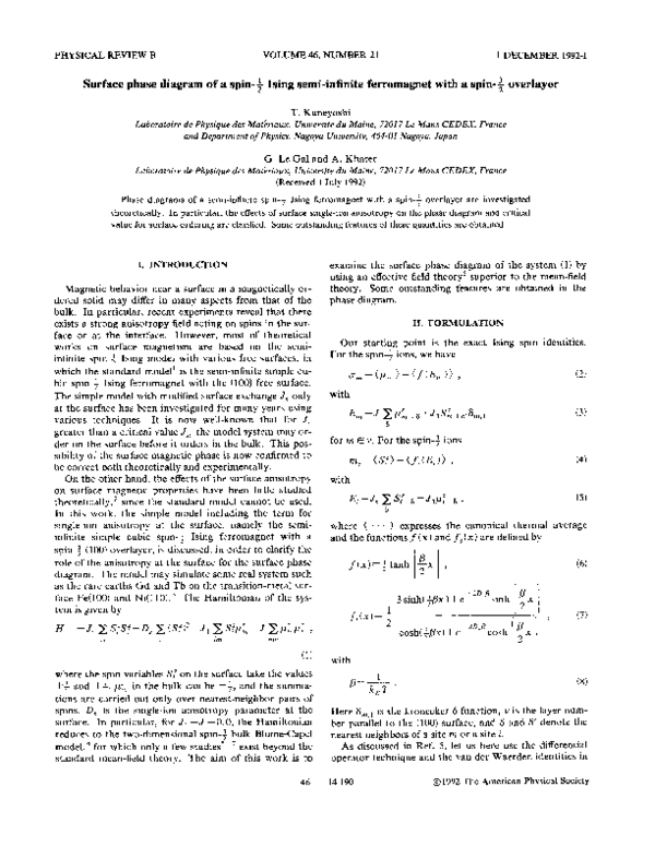 (PDF) Surface phase diagram of a spin-1/2 Ising semi-infinite ...