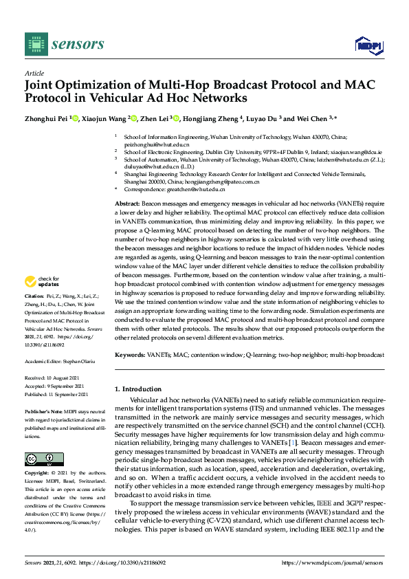 Pdf Joint Optimization Of Multi Hop Broadcast Protocol And Mac