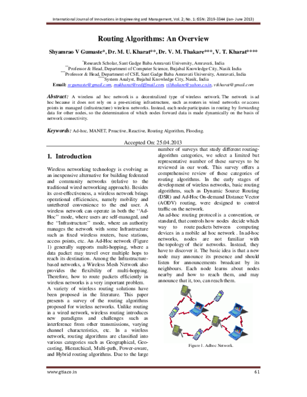 Pdf Routing Algorithm An Overview