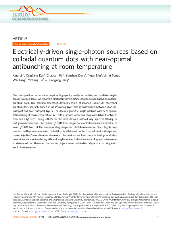 Pdf Electrically Driven Single Photon Sources Based On Single Quantum