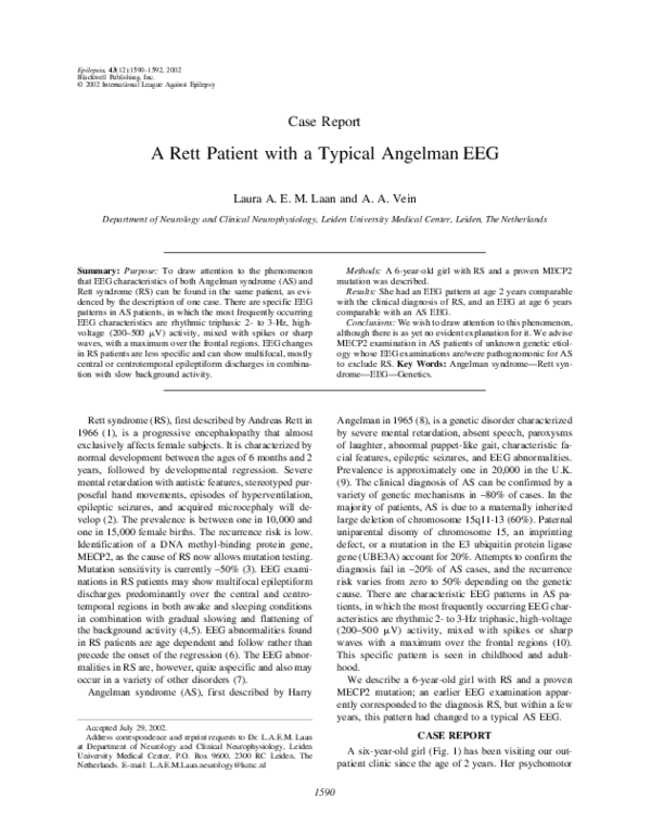 (PDF) A Rett Patient with a Typical Angelman EEG | Alla Vein - Academia.edu