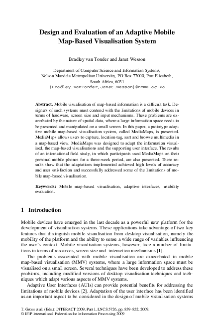 Pdf Design And Evaluation Of An Adaptive Mobile Map Based
