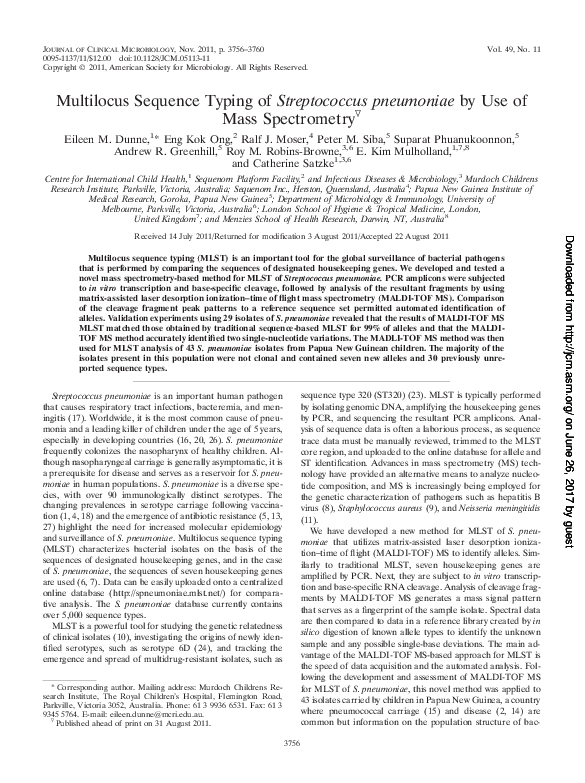 (PDF) Multilocus Sequence Typing of Streptococcus pyogenes and the ...