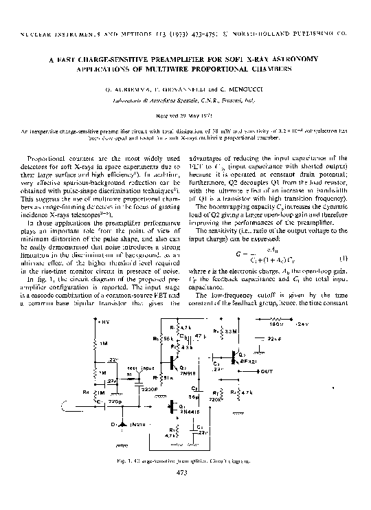 (PDF) Efficient Preamplifier for Soft X-Ray Detection