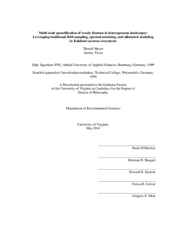 (PDF) Multi-Scale Quantification of Woody Biomass in Heterogeneous Landscapes: Leveraging ...