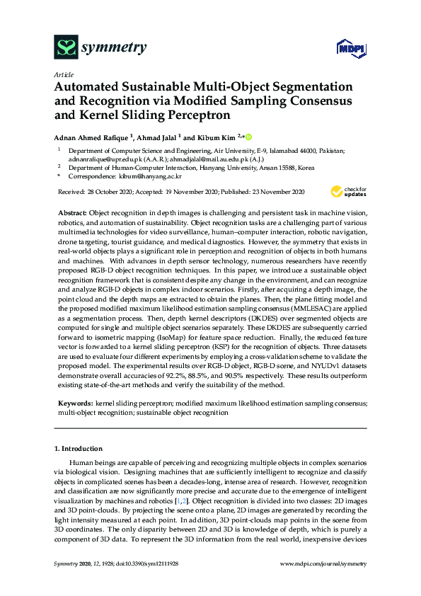 Pdf Automated Sustainable Multi Object Segmentation And Recognition