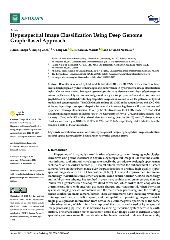 (PDF) Hyperspectral Image Classification Using Deep Genome Graph-Based Approach