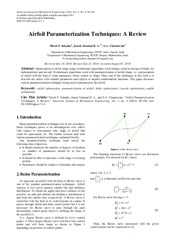 (PDF) Airfoil Parameterization Techniques: A Review