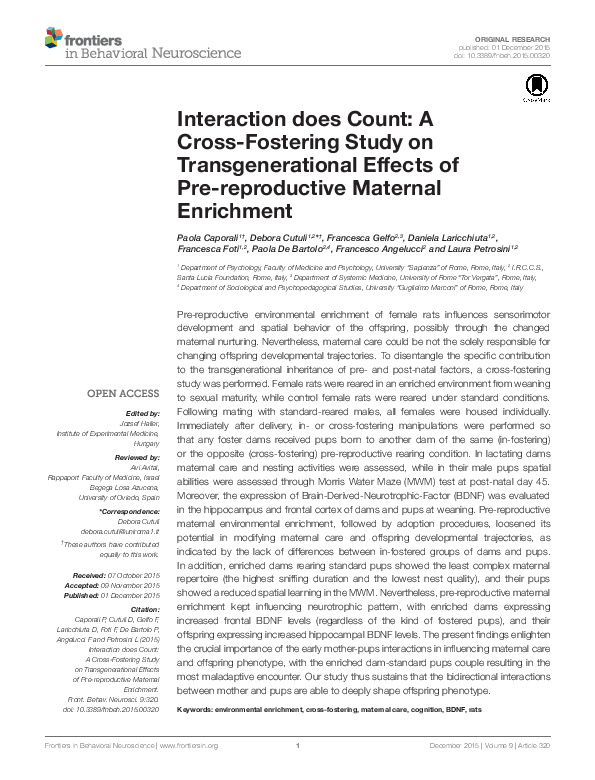(PDF) Interaction does Count: A Cross-Fostering Study on ...