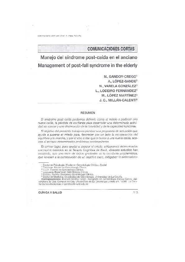 (PDF) Manejo del síndrome post-caída en el anciano | Gandoy Manuel ...