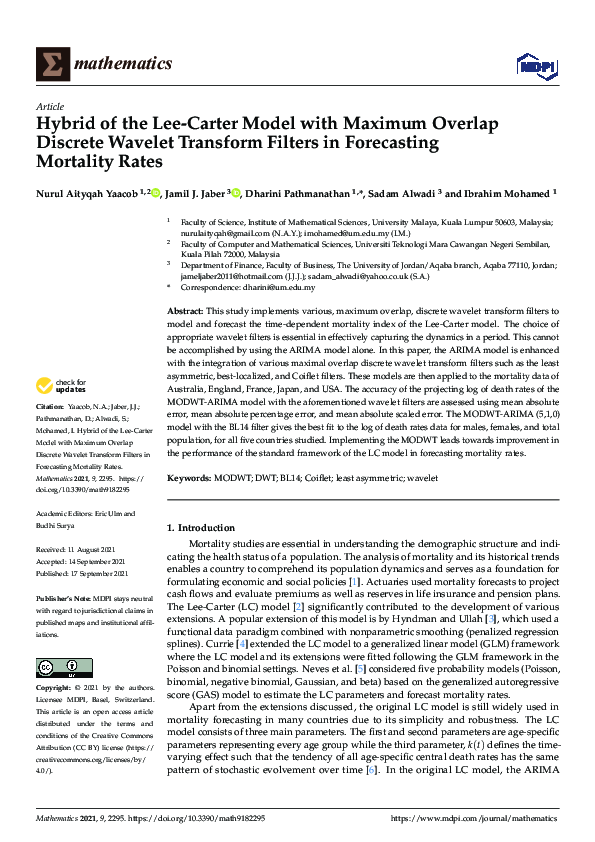 (PDF) Hybrid of the Lee-Carter Model with Maximum Overlap Discrete ...