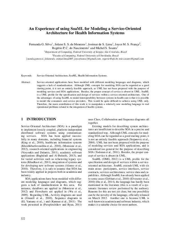 Pdf An Experience Of Using Soaml For Modeling A Service Oriented
