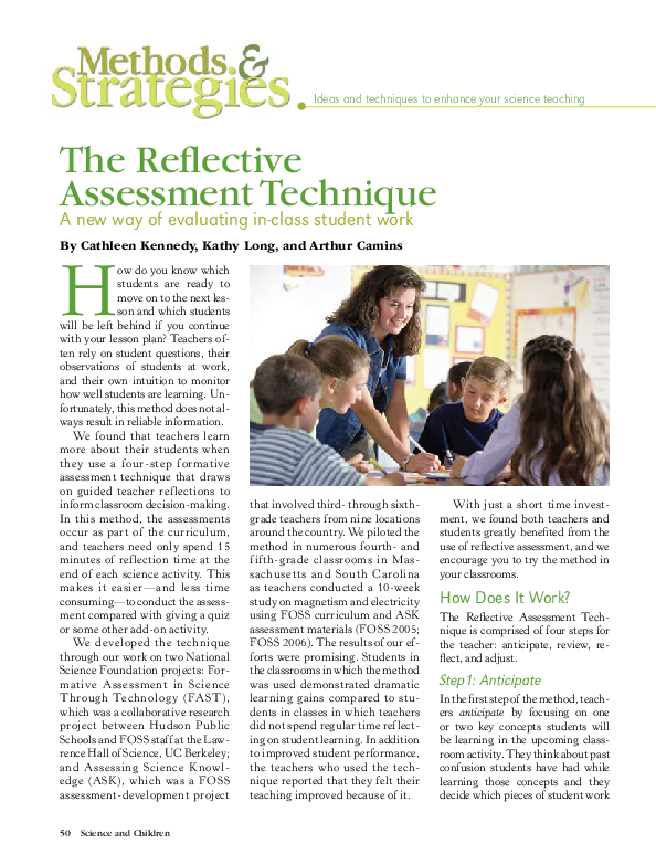 (PDF) The Reflective Assessment Technique A new way of evaluating in ...