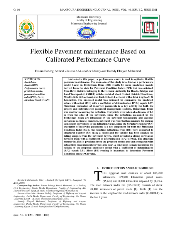 (PDF) Flexible Pavement maintenance Based on Calibrated Performance ...