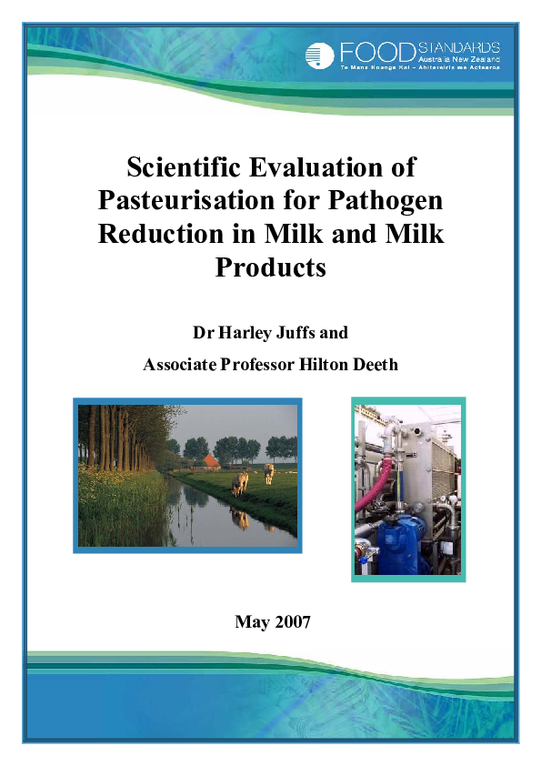 (PDF) Scientific Evaluation of Pasteurisation for Pathogen Reduction in ...