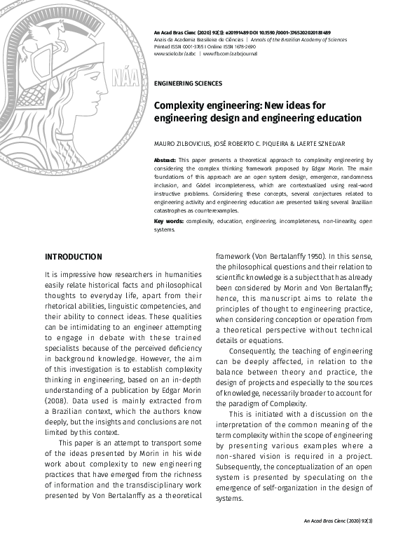 (PDF) Complexity engineering: New ideas for engineering design and ...