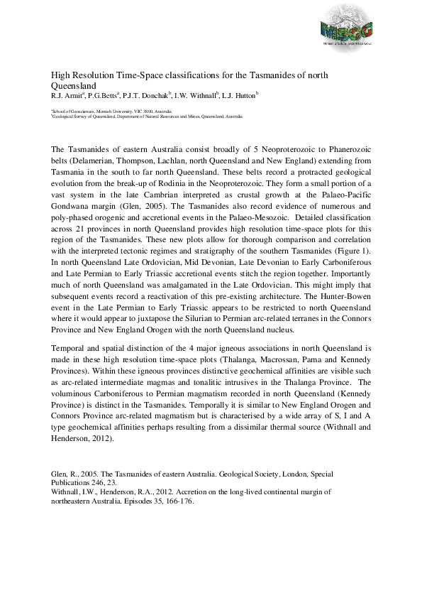 (PDF) High Resolution Time-Space classifications for the Tasmanides of ...