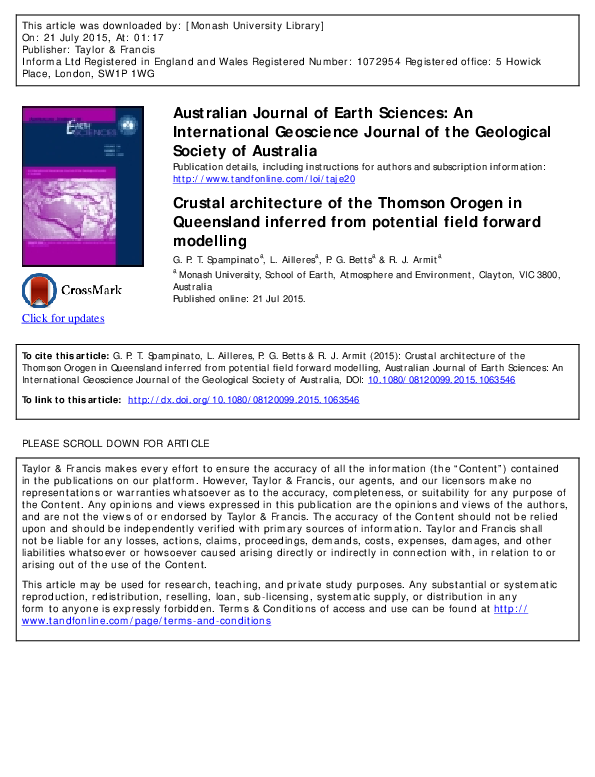 (PDF) Crustal architecture of the Thomson Orogen in Queensland inferred ...