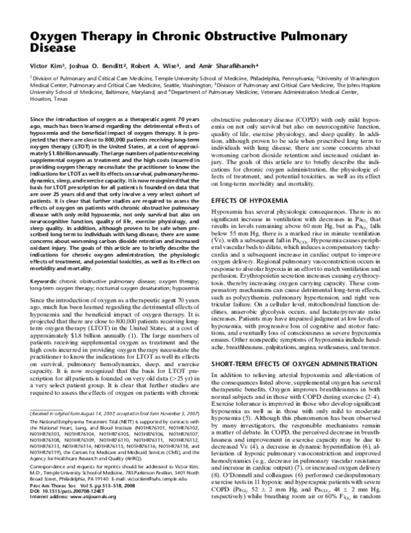 (PDF) Oxygen therapy in chronic obstructive pulmonary disease