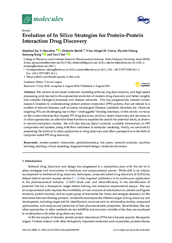 (PDF) Evolution of In Silico Strategies for Protein-Protein Interaction ...
