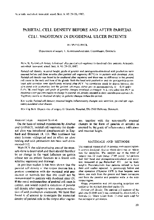 (PDF) Parietal Cell Density Before and After Parietal Cell Vagotomy in ...