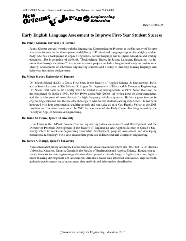 (PDF) Early English Language Assessment to Improve First-Year Student ...