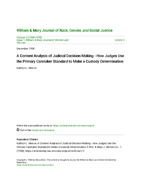 (PDF) A content analysis of judicial decision-making-how judges use the ...