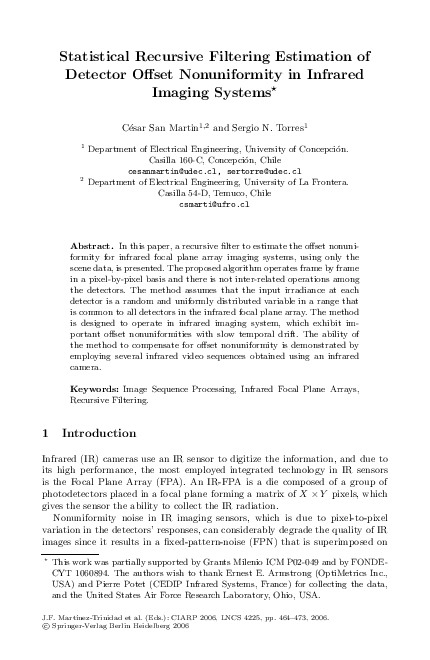 (PDF) Statistical Recursive Filtering Estimation of Detector Offset Nonuniformity in Infrared ...