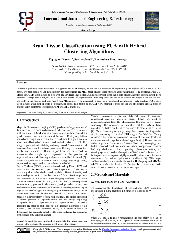 (PDF) Brain Tissue Classification using PCA with Hybrid Clustering Algorithms