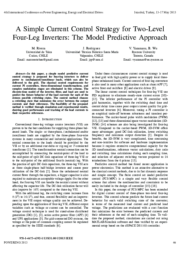 (PDF) A simple current control strategy for two-level four-leg ...