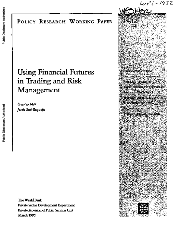 (PDF) Using Financial Futures in Trading and Risk i Management