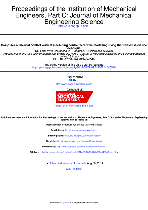 (PDF) Computer numerical control vertical machining centre feed drive modelling using the ...