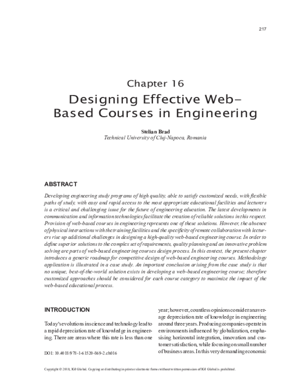 (PDF) Designing Effective Web-Based Courses in Engineering