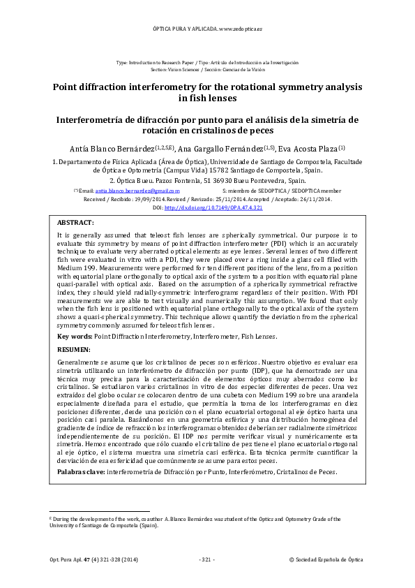 (PDF) Point diffraction interferometry for the rotational symmetry ...
