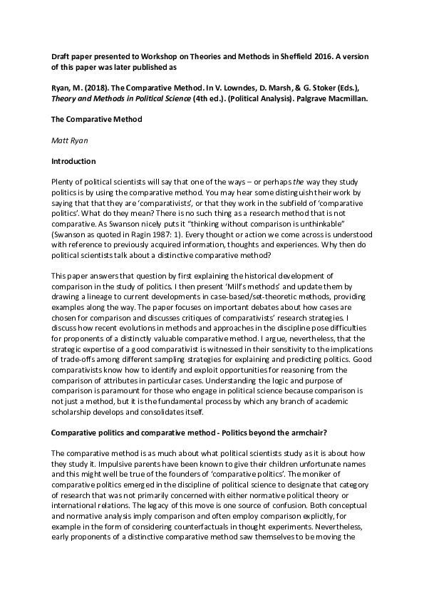 (PDF) The Comparative Method
