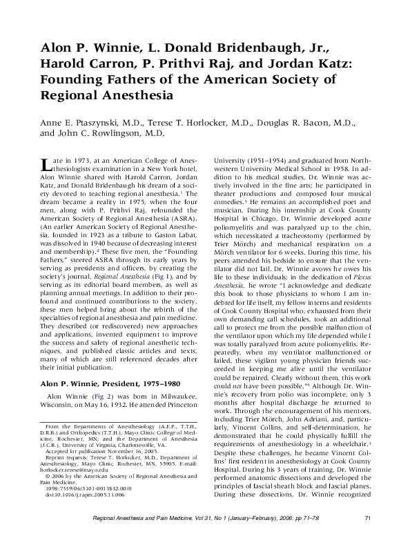 (PDF) Alon P. Winnie, L. Donald Bridenbaugh, Jr., Harold Carron, P ...