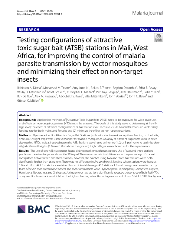 (PDF) Testing configurations of attractive toxic sugar bait (ATSB ...