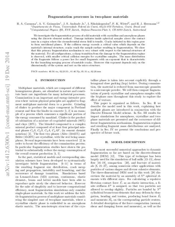 (PDF) Fragmentation processes in two-phase materials