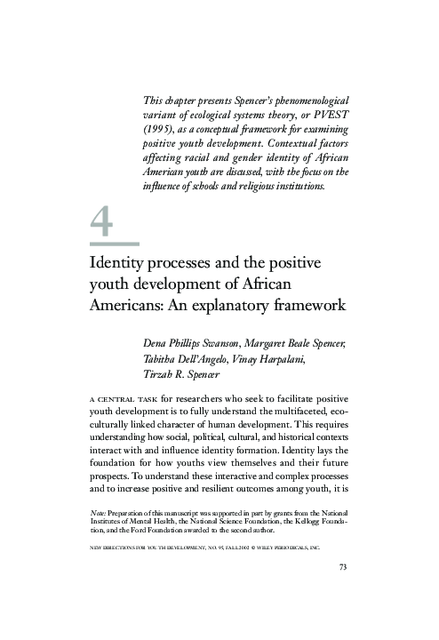 (PDF) Identity processes and the positive youth development of African ...