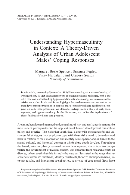 (PDF) Understanding Hypermasculinity in Context: A Theory-Driven ...