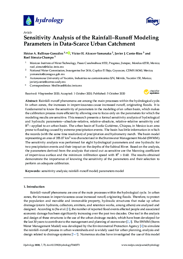 (PDF) Sensitivity Analysis of the Rainfall–Runoff Modeling Parameters ... (PDF) Sensitivity Analysis of the Rainfall–Runoff Modeling Parameters ...